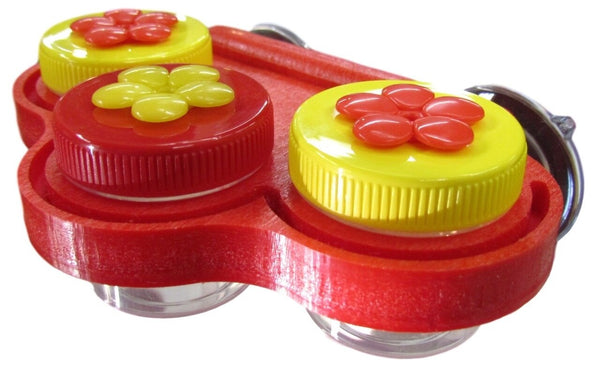 Triple Window Nectar DOTS Yellow and Red Hummingbird Feeder - CJS ...