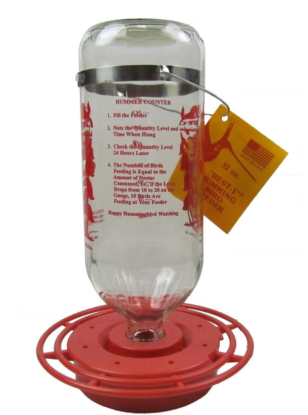 Original Best-1 HummingBird Feeder - Glass Bottle & Plastic Base 32 oz ...