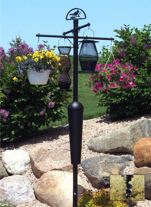 Squirrel Stopper Deluxe Squirrel Proof Bird Feeder Pole System with Ba ...